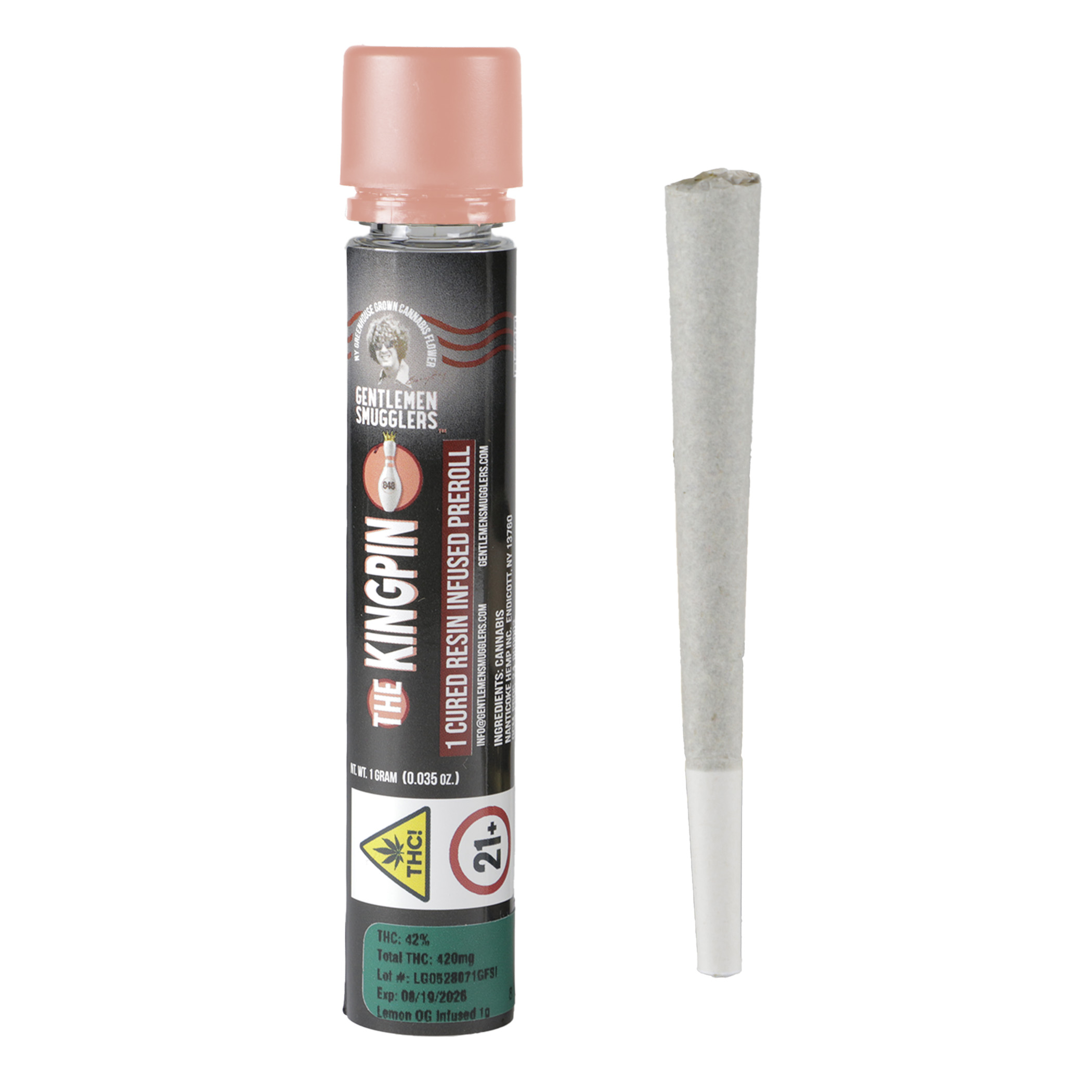 The Kingpin Lemon OG Cured Resin Infused 1G Preroll